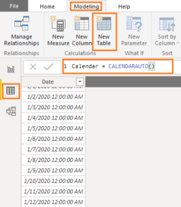 How To Use Power BI DAX CALENDERAUTO?