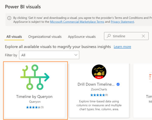 Using Power BI Timeline Visual | Power BI
