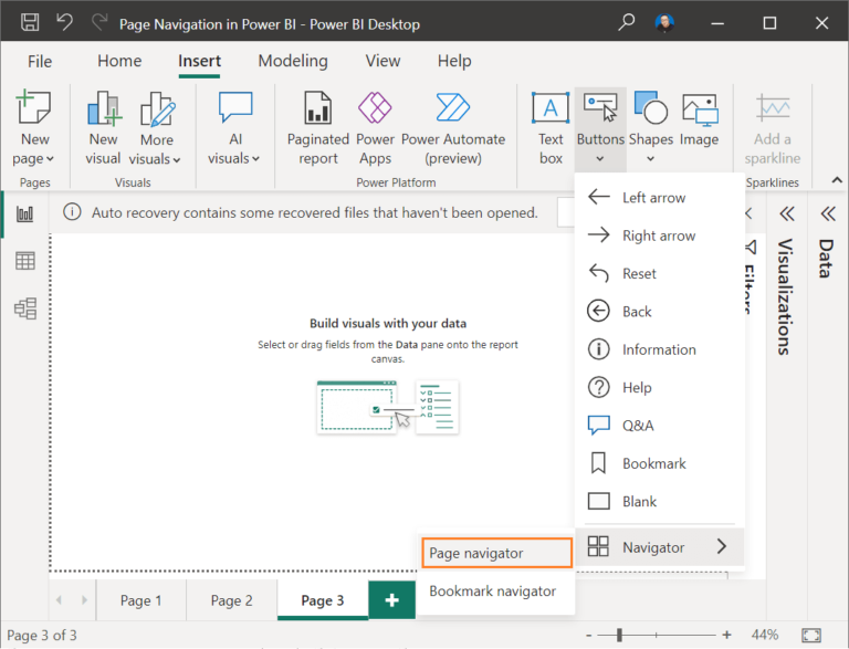 Custom Page Navigation In Power BI | Power BI