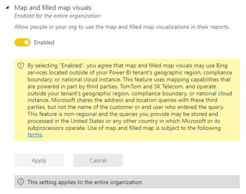 Power BI: Map And Filled Map Aren't Enabled For Your Org | Microsoft ...